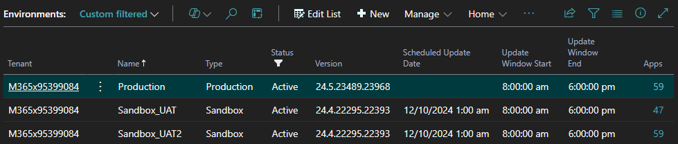 Environments | 365 Extensions
